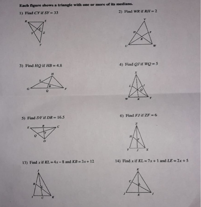 Solved Each figure shows a triangle with one or more of its | Chegg.com