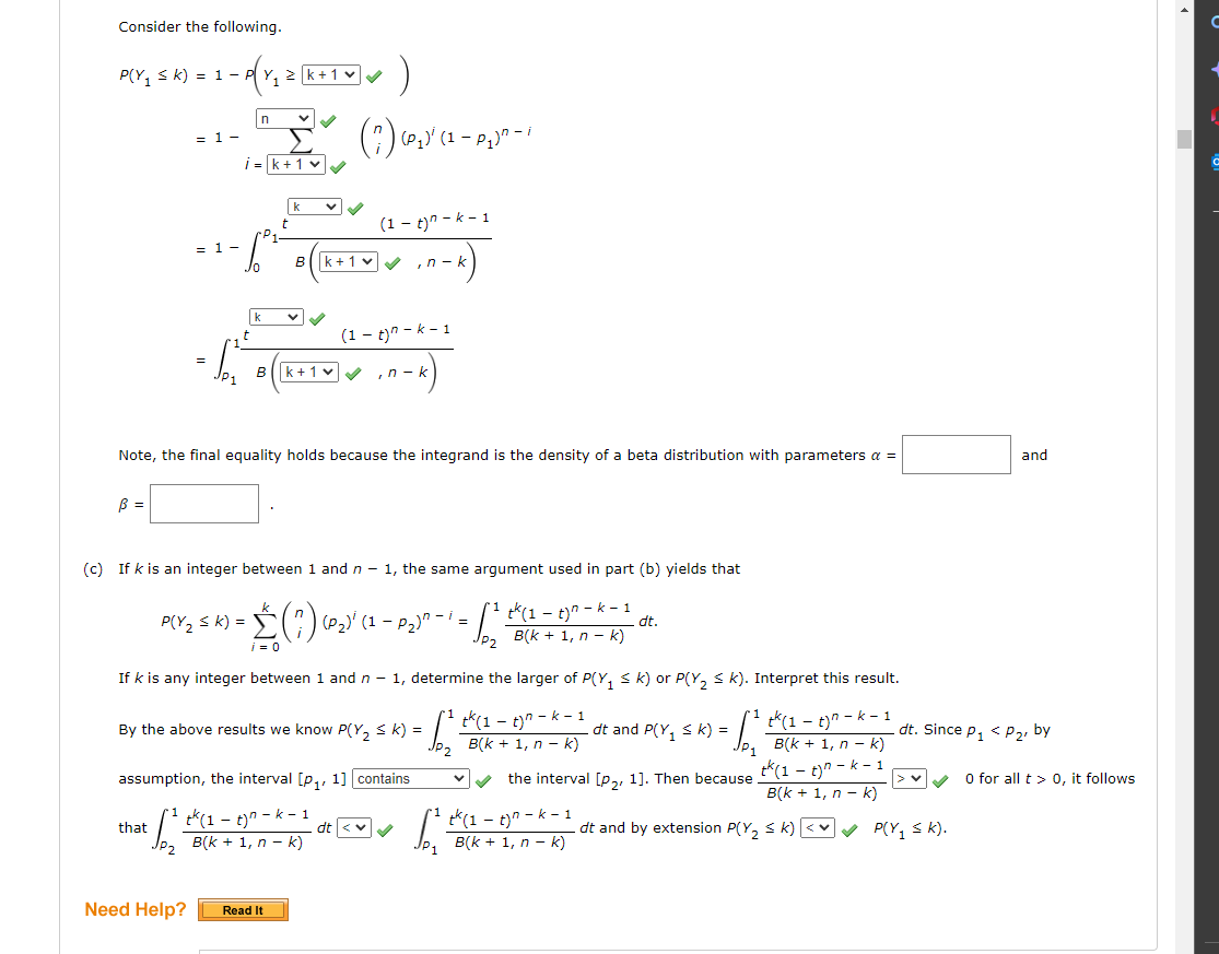 Solved Suppose that Y1 and Y2 are binomial random variables | Chegg.com