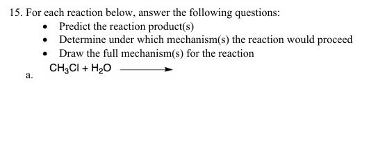 Solved For each reaction below, answer the following | Chegg.com