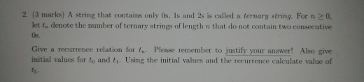 Solved 2 3 Marks A String That Contains Only Os 1s And