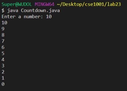 Solved Task 1: Countdown Complete the following program | Chegg.com