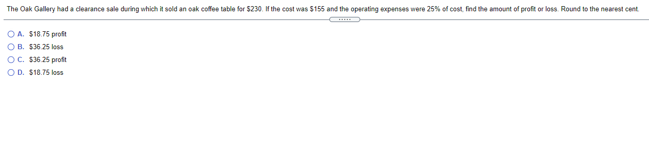 Solved The Oak Gallery had a clearance sale during which it | Chegg.com