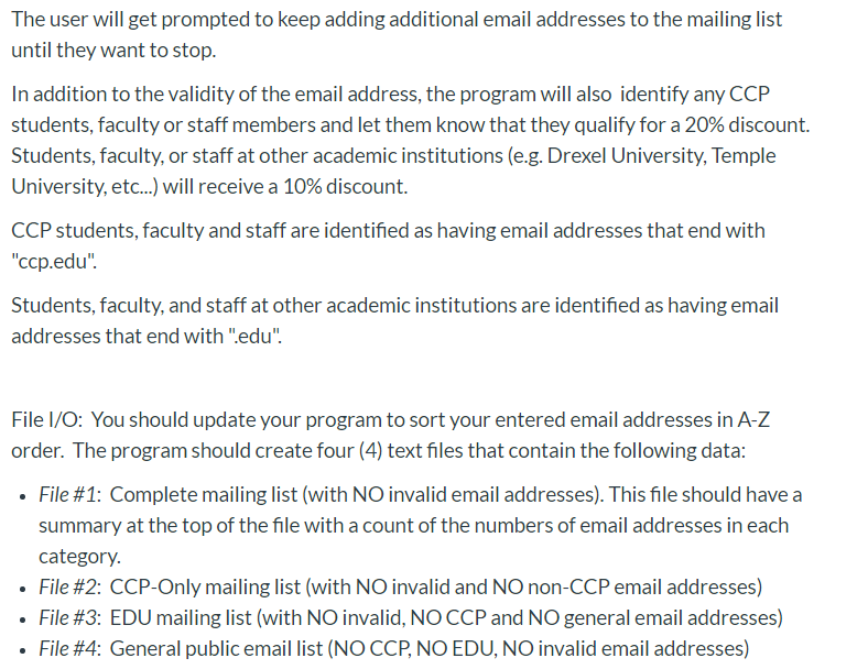 Solved The user will get prompted to keep adding additional | Chegg.com