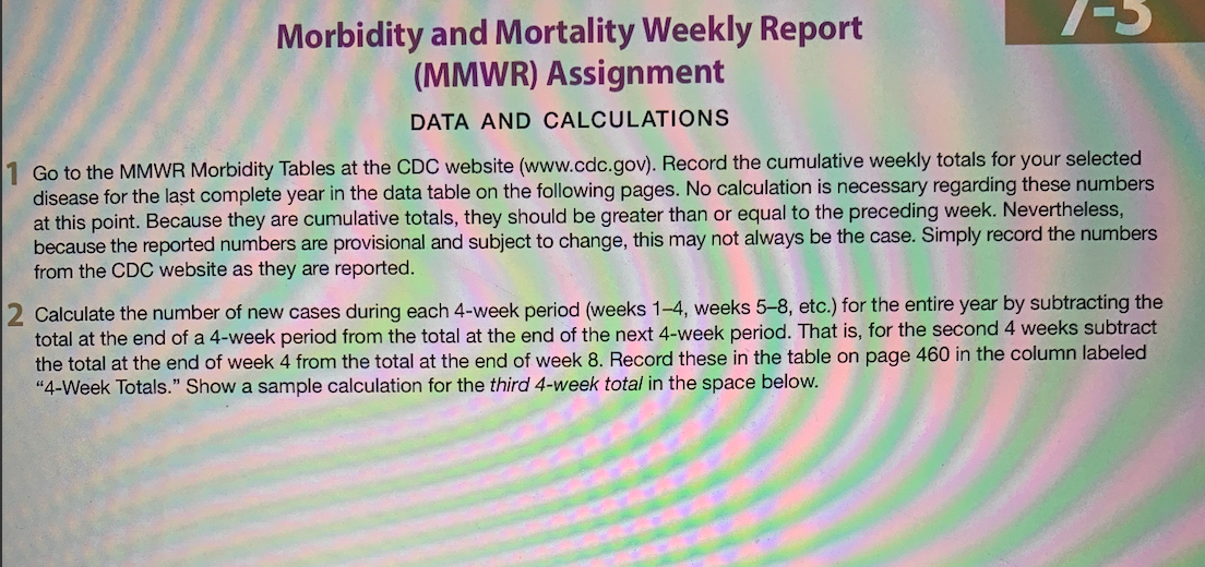 Morbidity and Mortality Weekly Report (MMWR) | Chegg.com