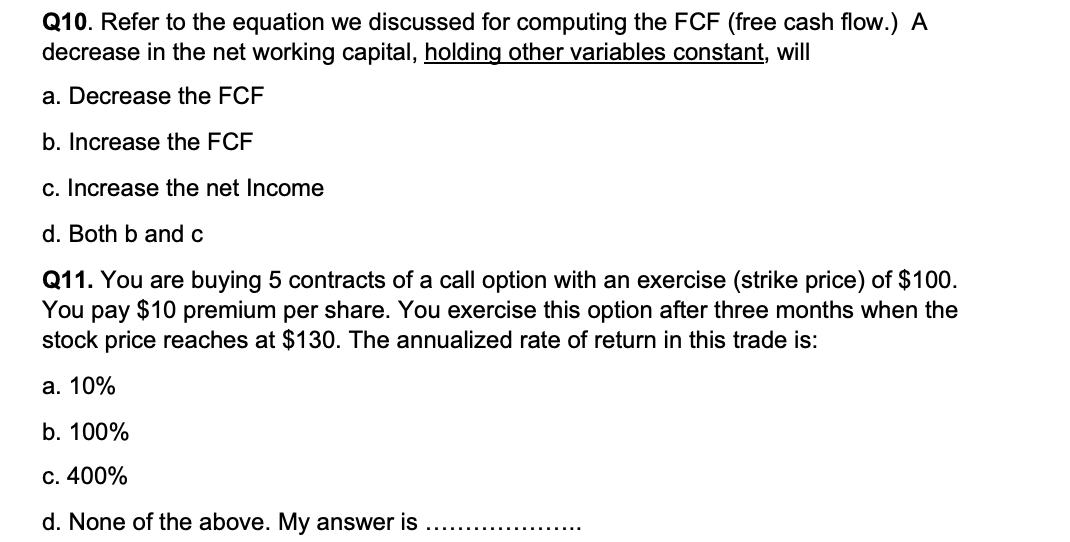 Solved Q10. Refer to the equation we discussed for computing | Chegg.com