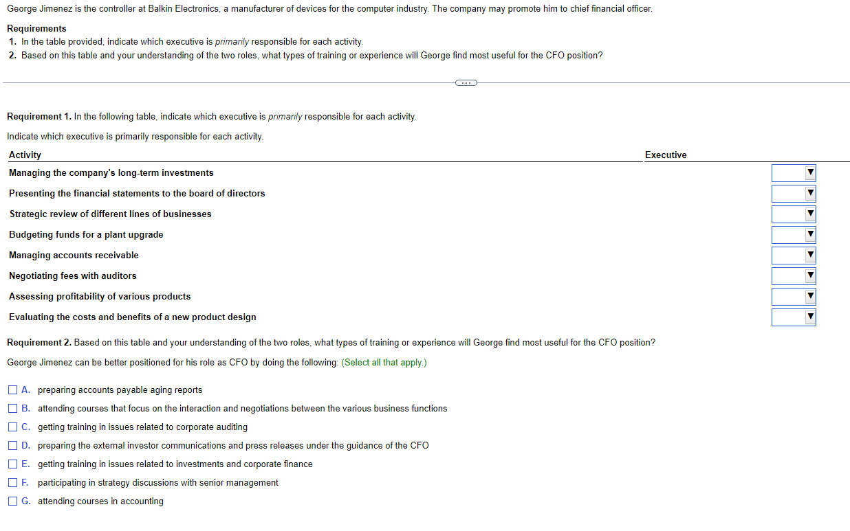 George Jimenez is the controller at Balkin | Chegg.com