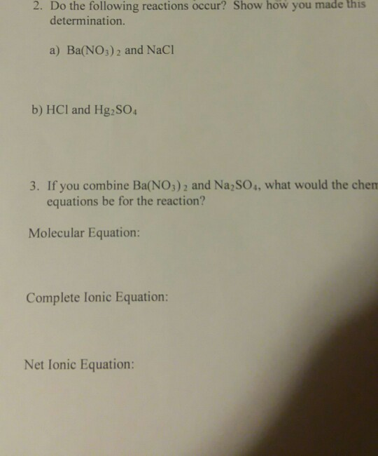 Solved 2. Do the following reactions occur? Show how you | Chegg.com