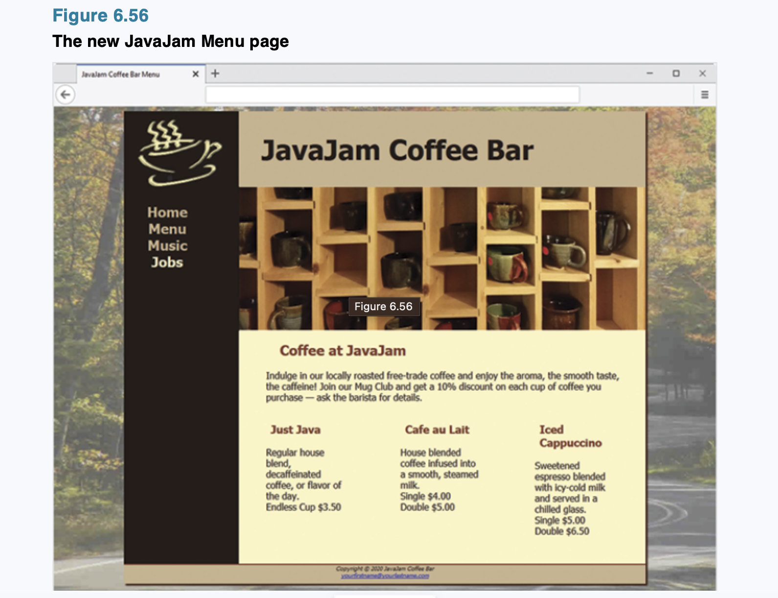 Solved The new JavaJam two-column layout | Chegg.com