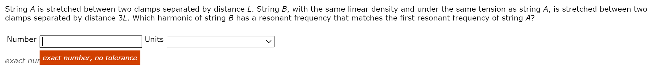 Solved String A is stretched between two clamps separated by | Chegg.com