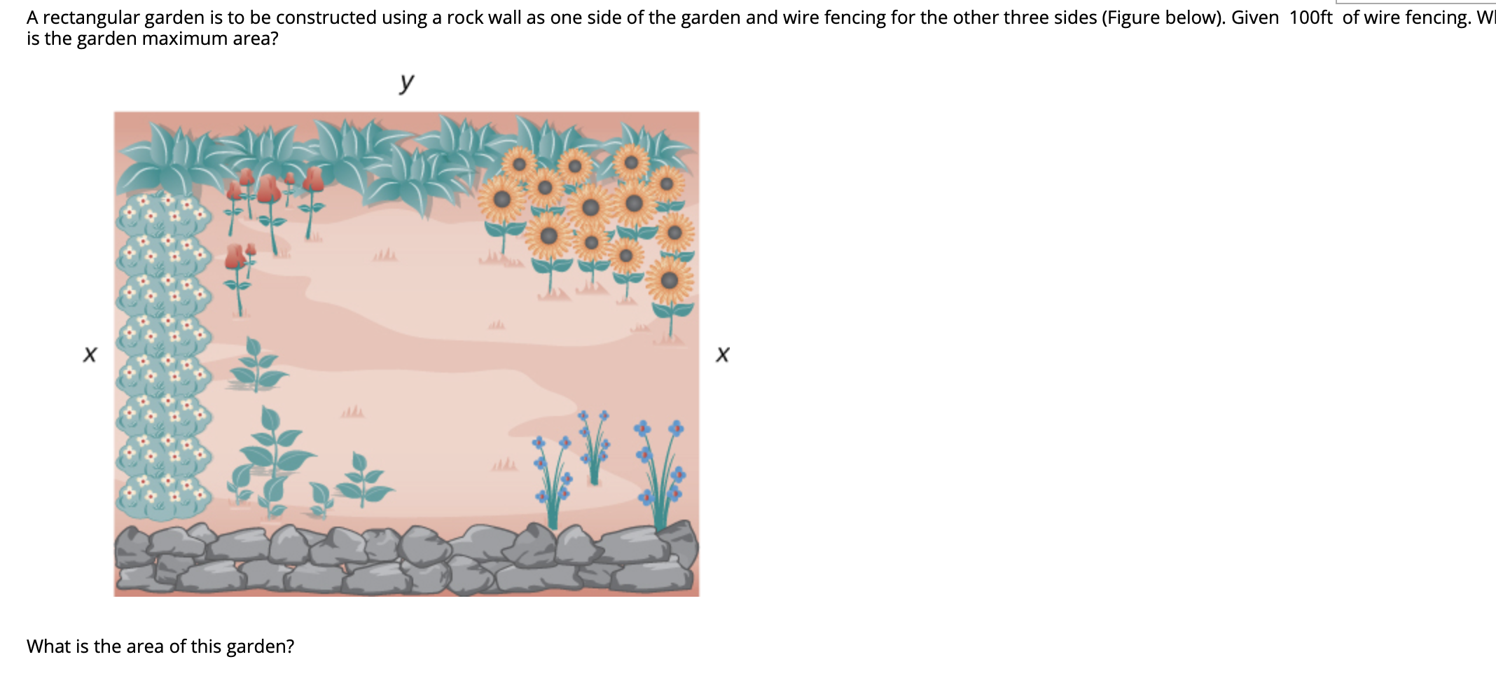 Solved A rectangular garden is to be constructed using a | Chegg.com