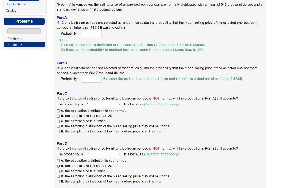 Solved User Settings Grades Problems Problem 1 Problem 2 (6 | Chegg.com