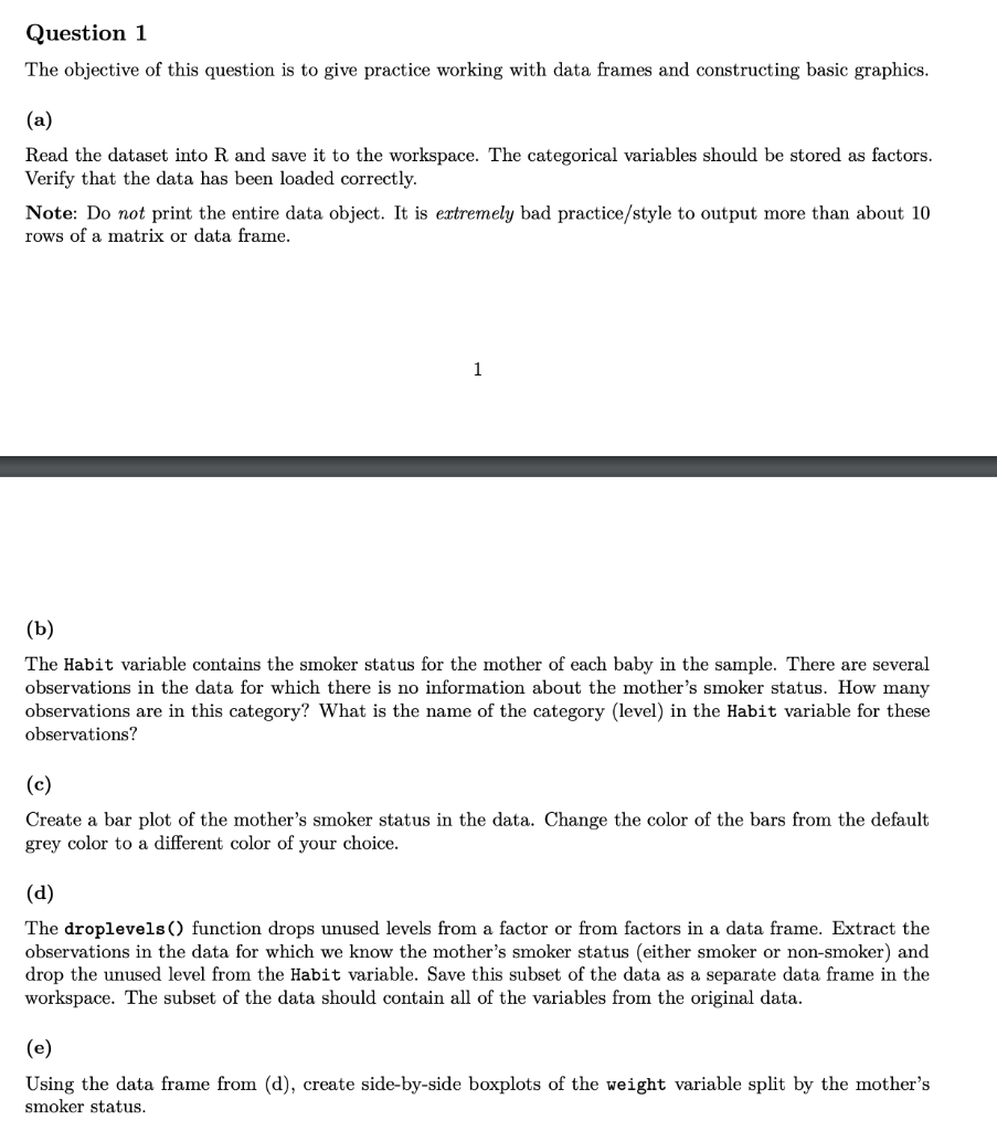 Question 1 The objective of this question is to give | Chegg.com