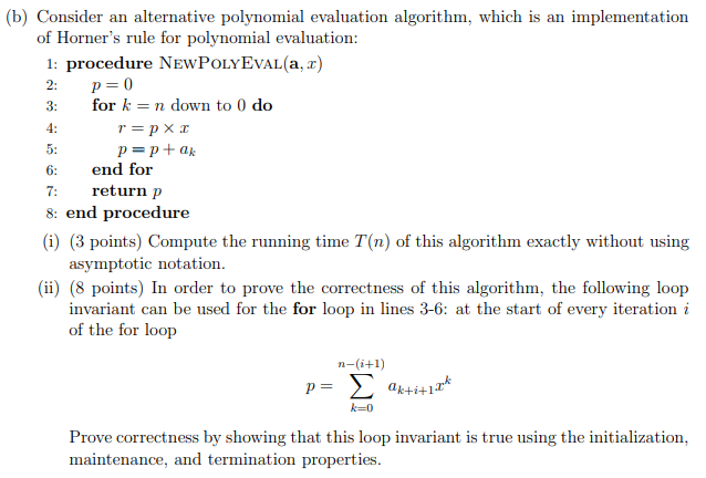 Solved 2: 3: 5: 6: (b) Consider an alternative polynomial | Chegg.com