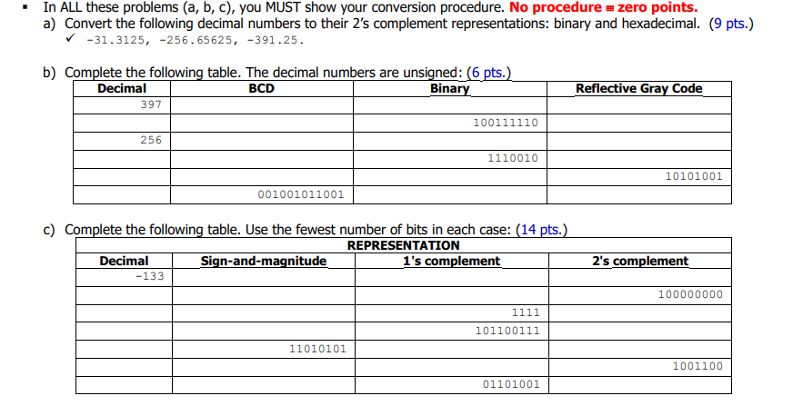Solved In ALL these problems (a,b,c), you MUST show your | Chegg.com