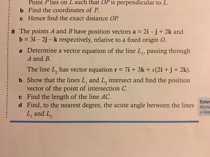 Solved Point P lies on L such that OP is perpendicular to L. | Chegg.com Solved Point P lies on L such that OP is perpendicular to L. | Chegg.com
