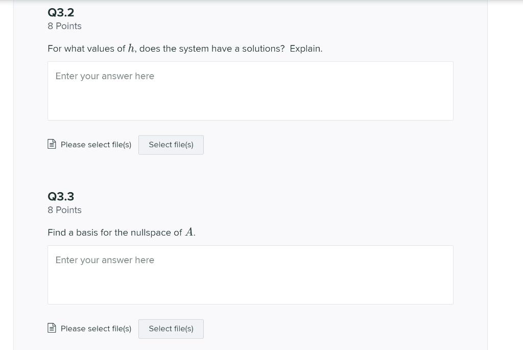 Solved Q3 Linear equations 24 Points Consider the following | Chegg.com