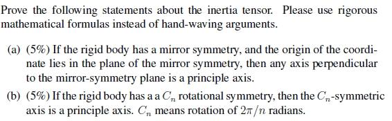 Solved Prove the following statements about the inertia | Chegg.com