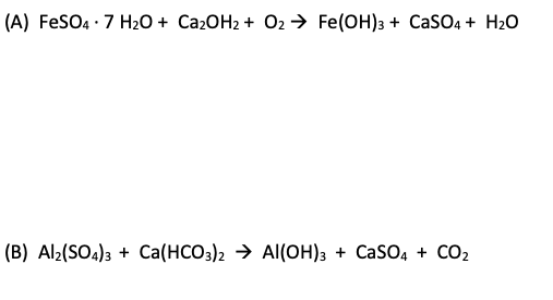 Solved (A) FeSO4 · 7 H2O + CaOH2 + O2 → Fe(OH)3 + CaSO4 + | Chegg.com