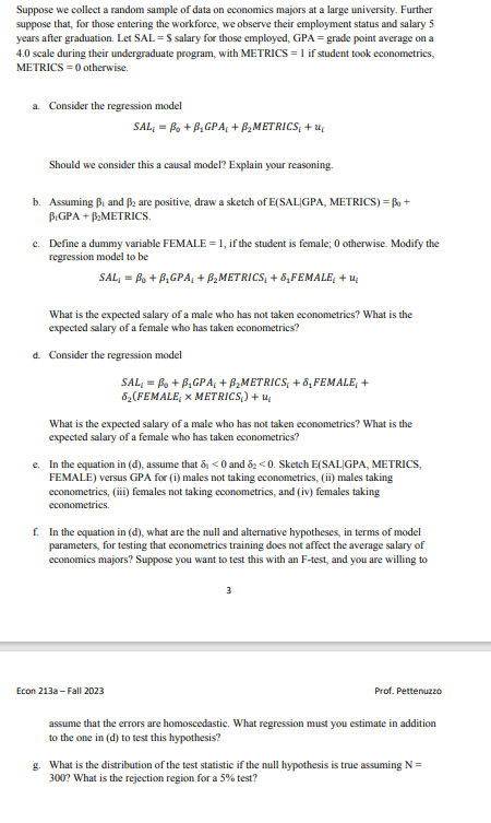 Solved Suppose we collect a random sample of data on | Chegg.com