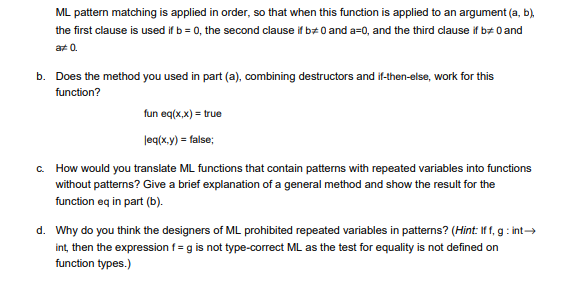 Solved Ml Patterns Cannot Contain Repeated Variables This 8228