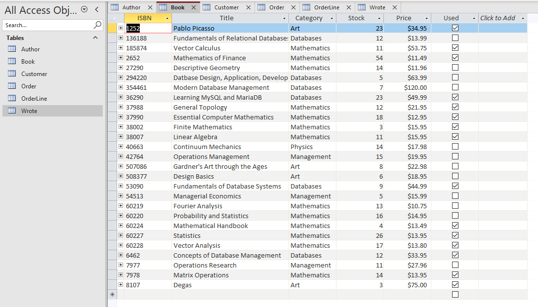 Solved Below are snips of a Microsoft Access database and an | Chegg.com