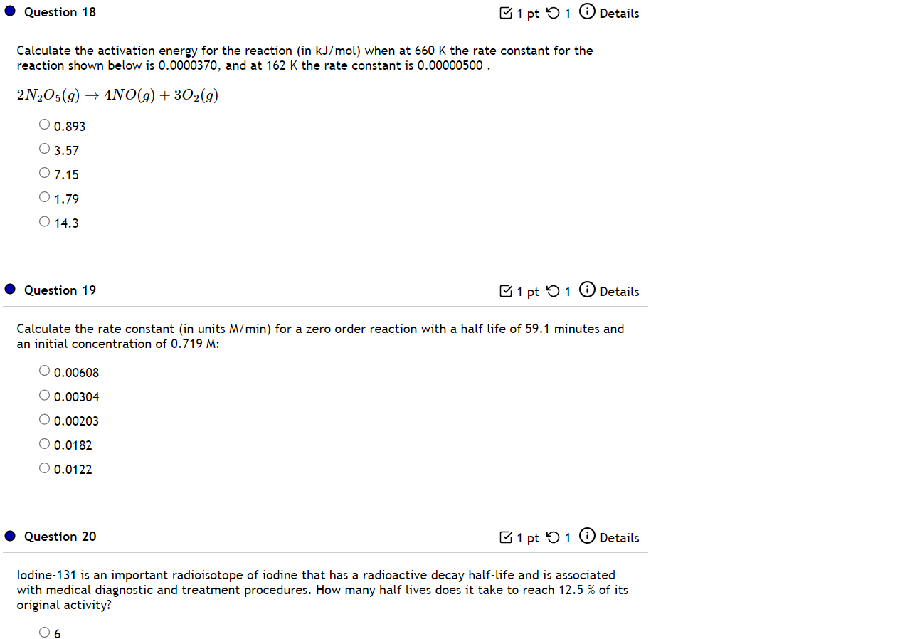 Solved Calculate the activation energy for the reaction (in | Chegg.com