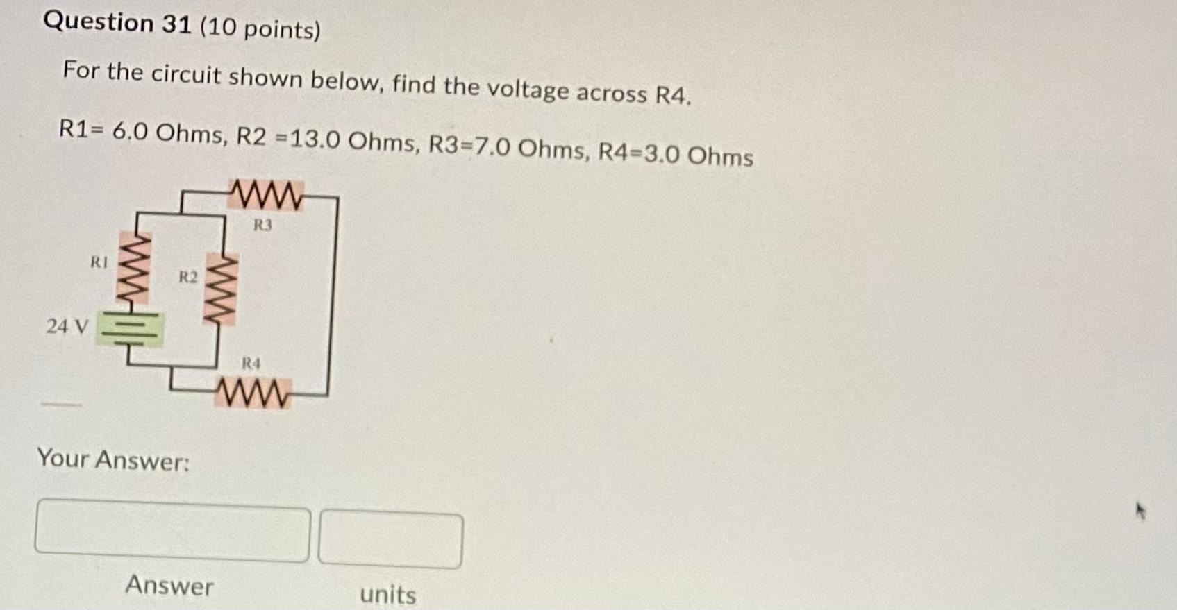 Solved For the circuit shown below, find the voltage across | Chegg.com