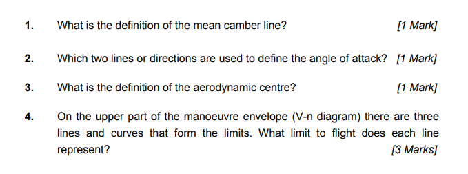 Solved 1. What is the definition of the mean camber line? [1 | Chegg.com