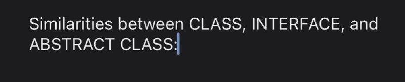 Solved Similarities Between Class Interface And Abstract 