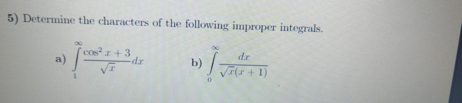 Solved 5) Determine the characters of the following improper | Chegg.com