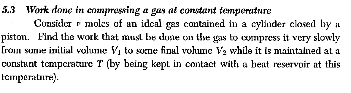 Solved 5.3 ﻿Work done in compressing a gas at constant | Chegg.com