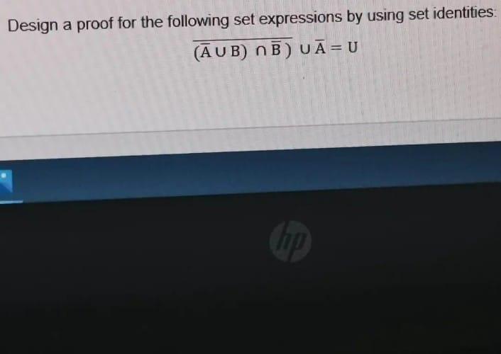 Solved Design a proof for the following set expressions by | Chegg.com