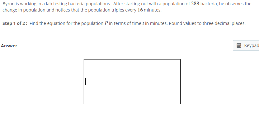 Solved Byron is working in a lab testing bacteria | Chegg.com