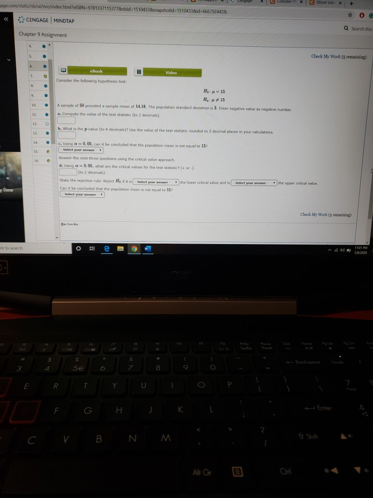 Solved: CENGAGE MINDTAP Chapter 9 Assignment EBook Conside... | Chegg.com
