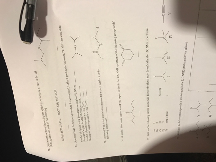 Solved How many signals (ignore splitting) would you expect | Chegg.com