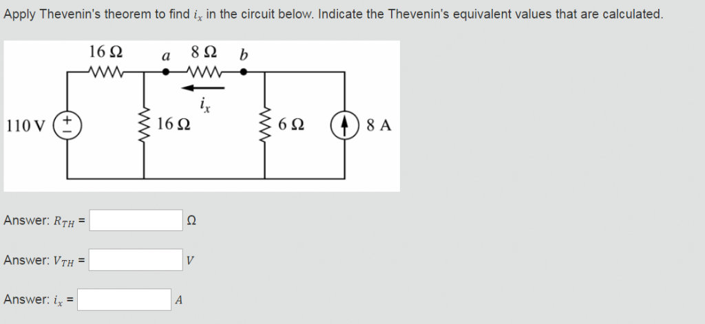 Solved Apply Thevenin's theorem to find i in the circuit | Chegg.com