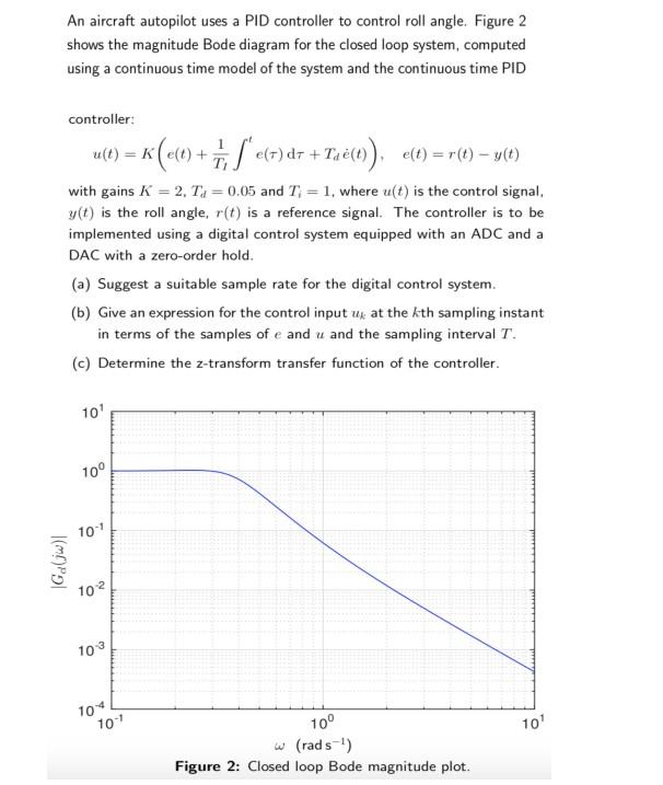 Solved An aircraft autopilot uses a PID controller to | Chegg.com