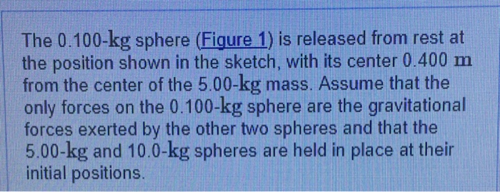 Solved Part A What is the speed of the 0.100-kg sphere when | Chegg.com