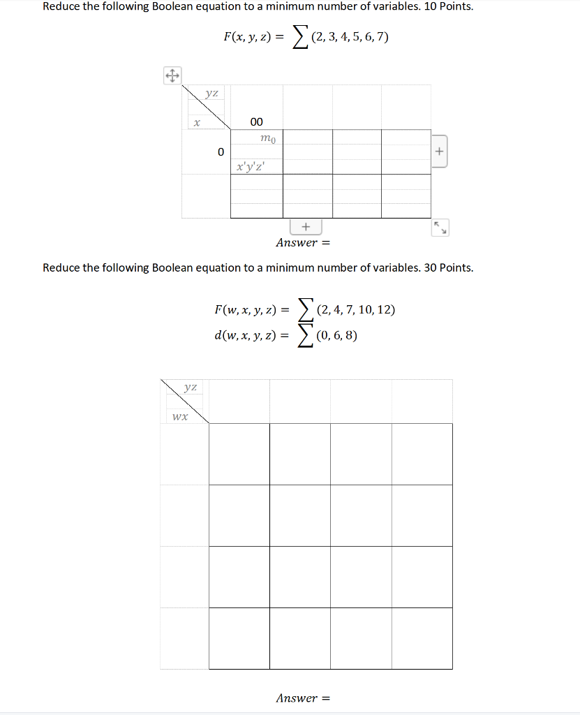 Solved K-Maps and Circuit Minimization Instructions: For | Chegg.com