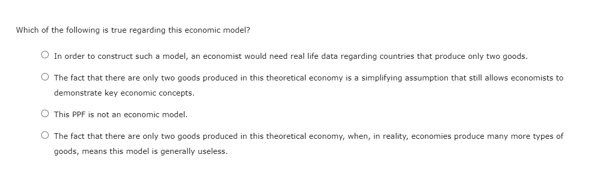 Solved 1. Economic models Consider the following production | Chegg.com