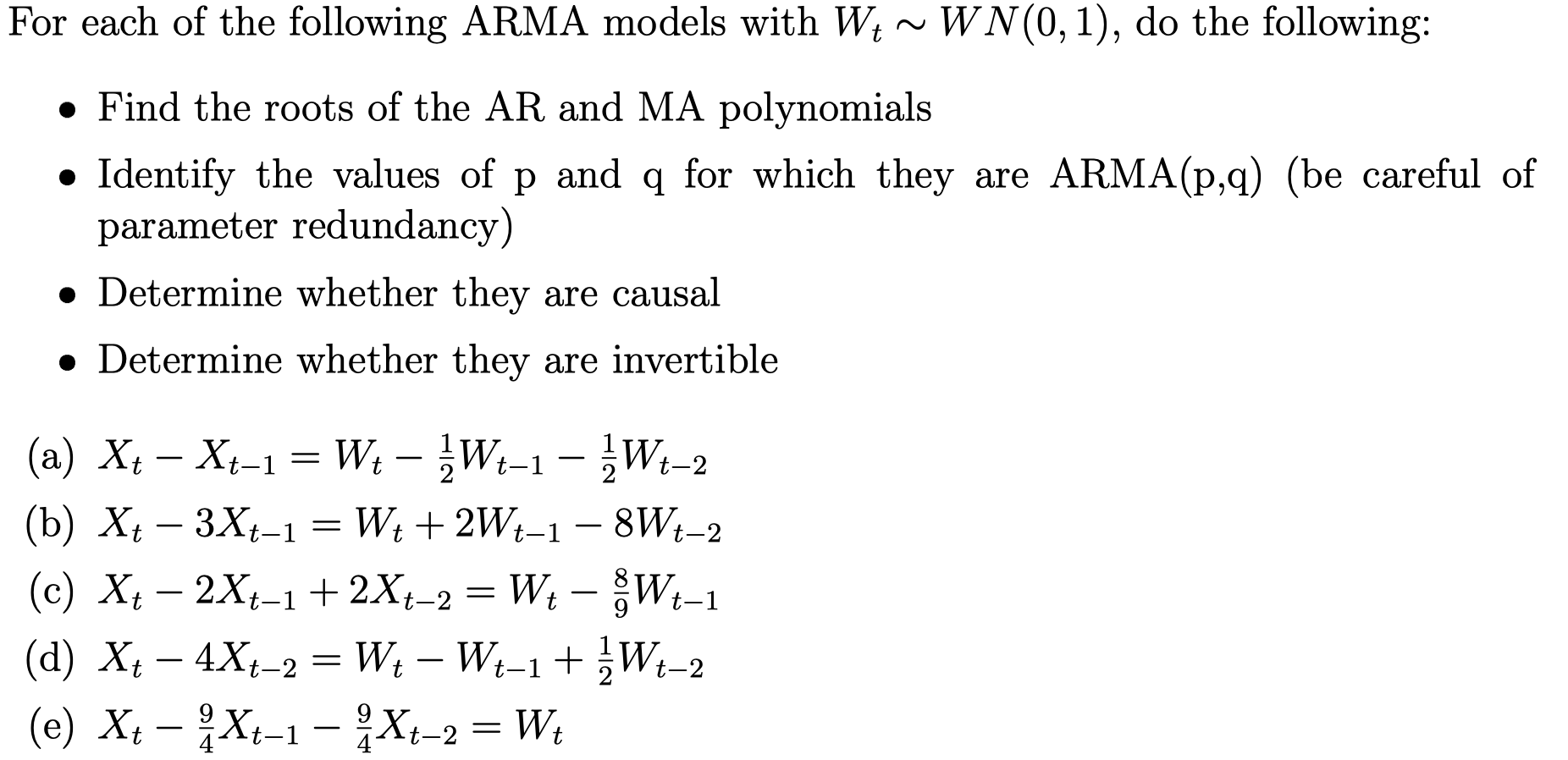 Solved For each of the following ARMA models with | Chegg.com