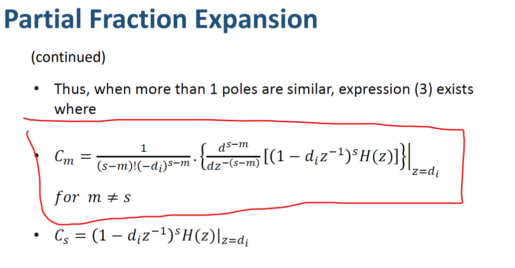 Partial Fraction Expansion (continued) - Thus, when | Chegg.com