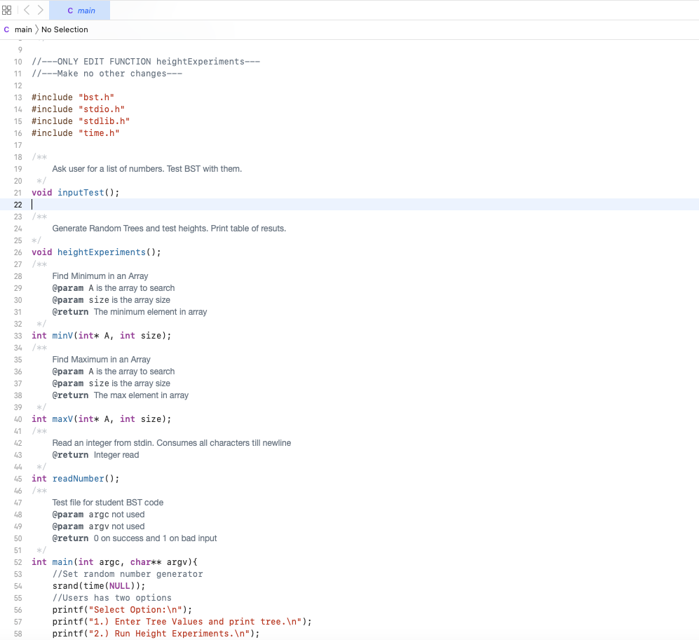 Solved Need help with this in c Part 1: Finish BST | Chegg.com