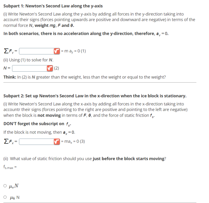 Solved Homework: Pushing a Block of Ice, Part 2 - SET UP The | Chegg.com