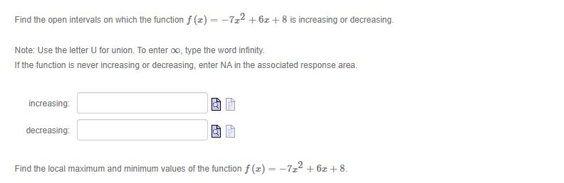 Solved Find the open intervals on which the function | Chegg.com