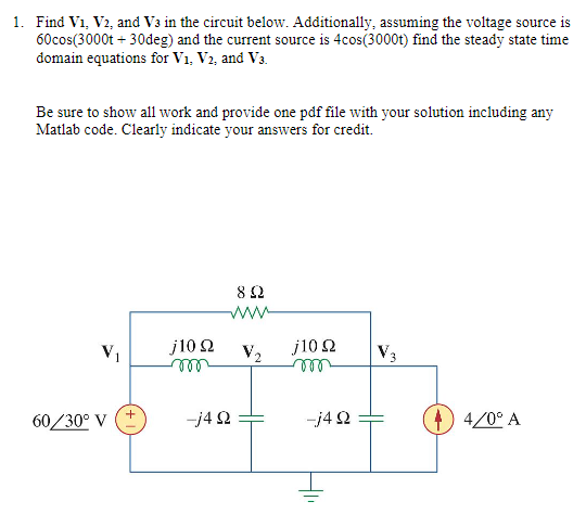 Solved 1. Find V1, V2, and V3 in the circuit below. | Chegg.com