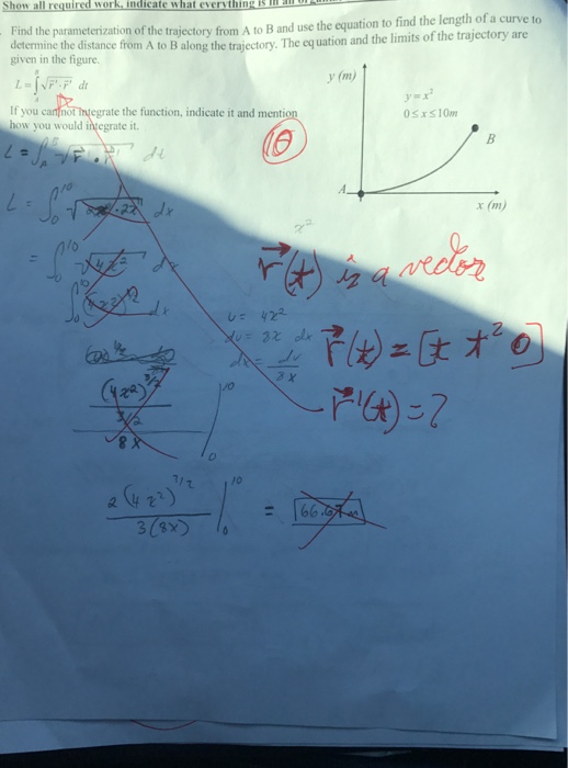Find the parameterization of the trajectory from A to | Chegg.com