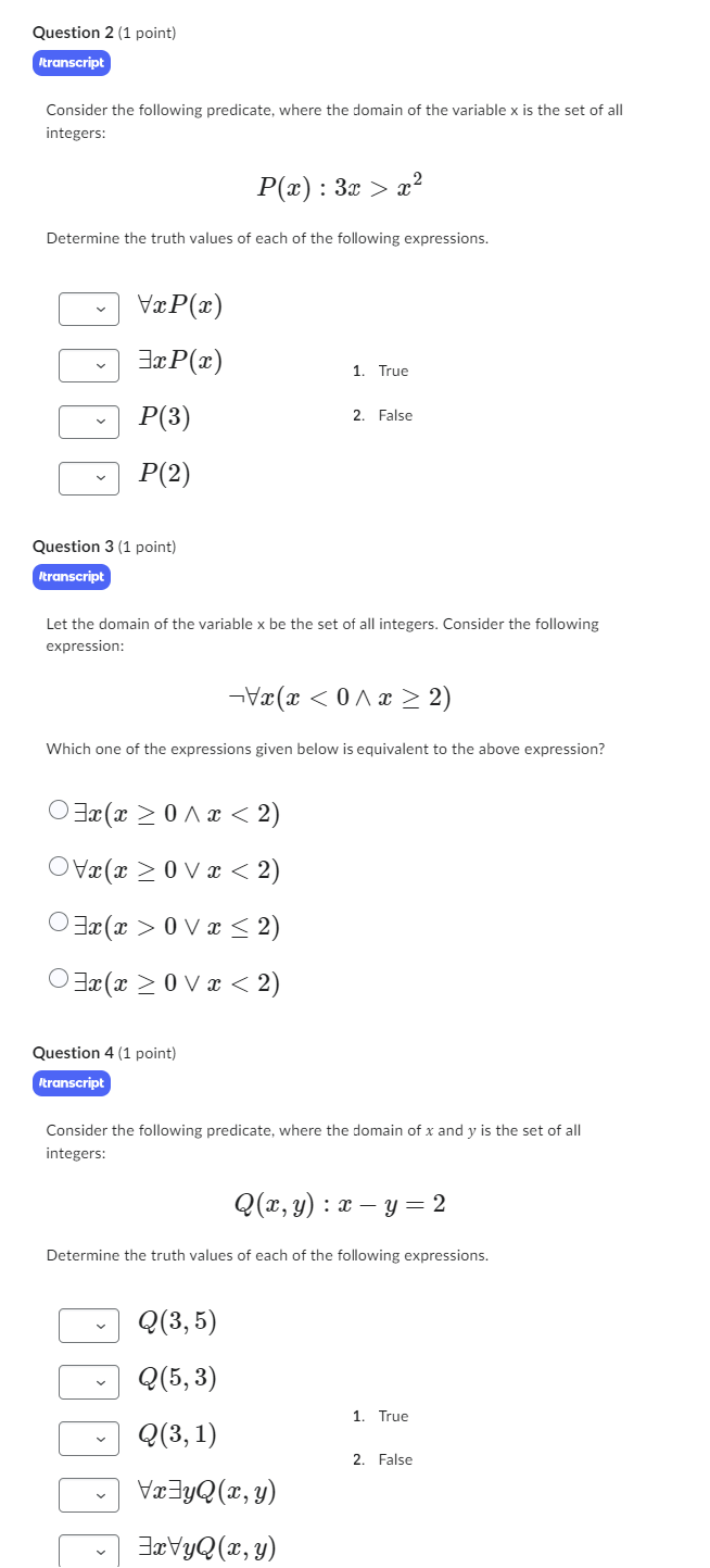 Solved Consider the following predicate, where the domain of | Chegg.com