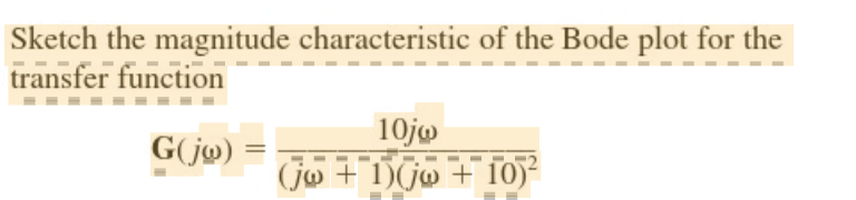 Solved " Sketch the magnitude characteristic of the Bode | Chegg.com