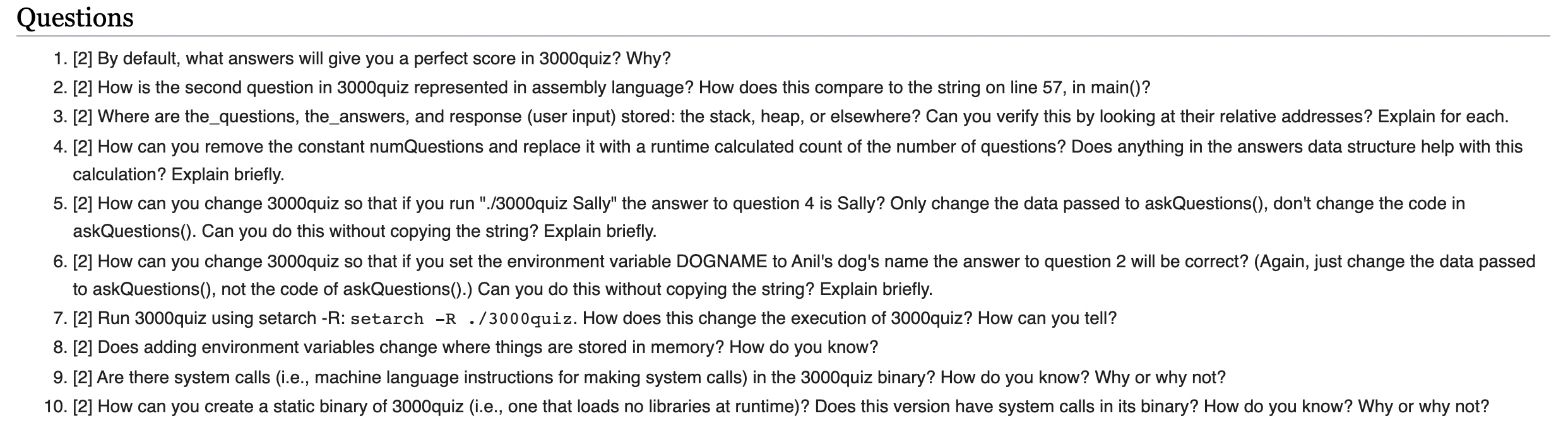 /* 3000quiz.c */ 2 3 #include 4 | Chegg.com